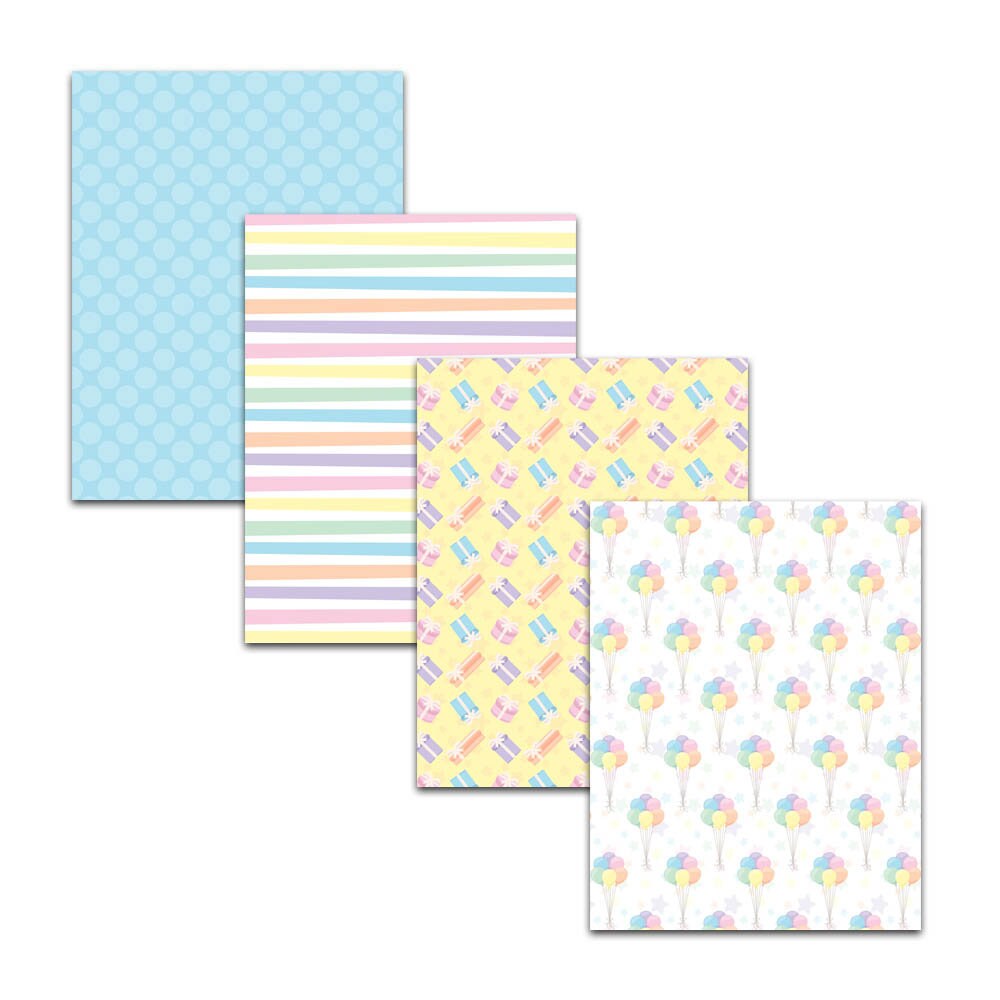 8.5x11 Birthday Digital Scrapbook Papers Printable - Etsy