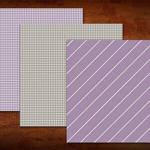 Lavender Floral Digital Paper Pack With Chevrons & Geometric Patterns ...