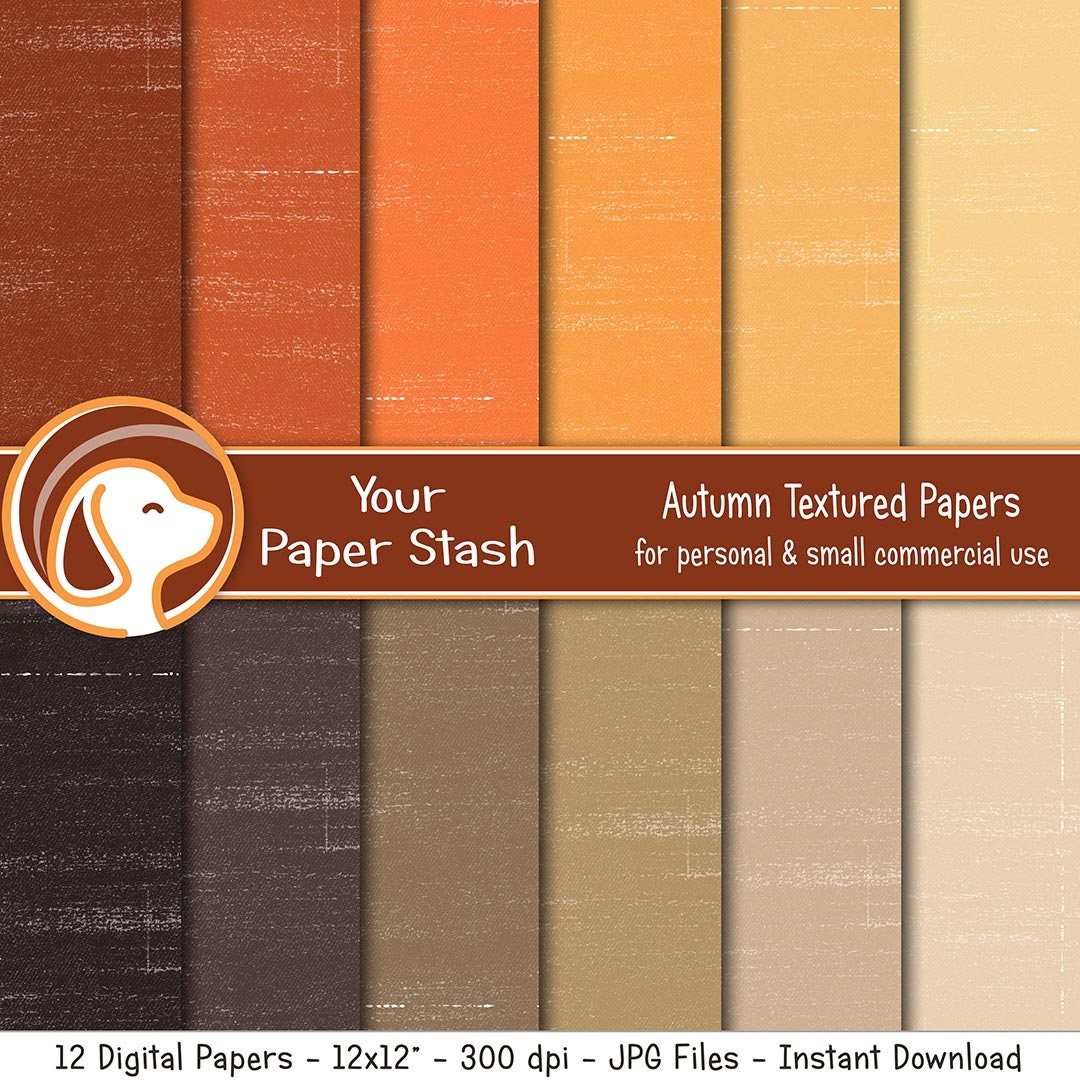 Textured Autumn Digital Scrapbook Paper Pack, Thanksgiving Fall ...