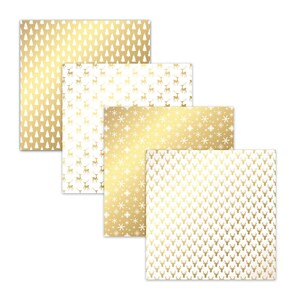 White & Gold Christmas Digital Paper, Elegant Christmas and Holiday ...