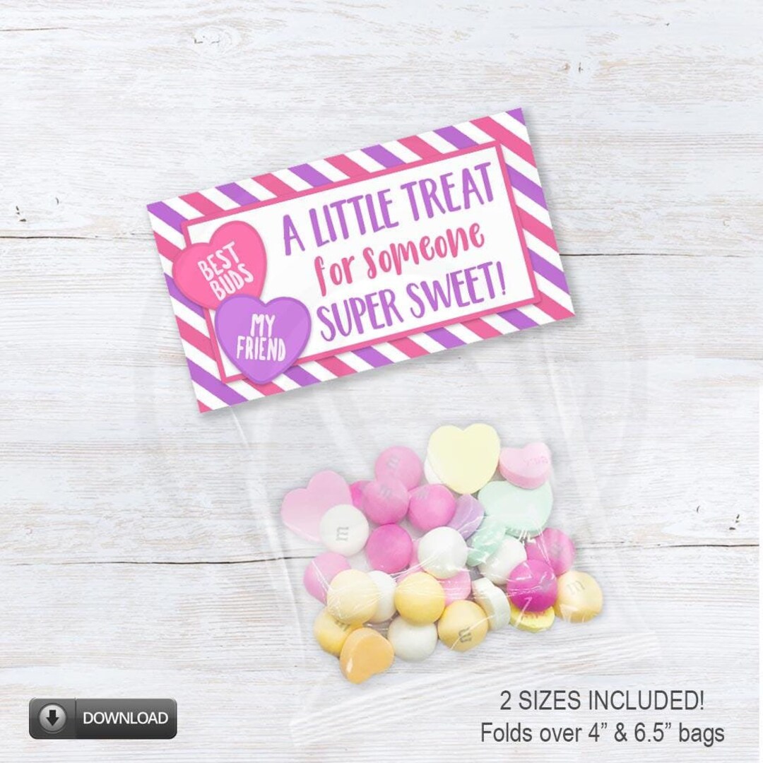 Valentine's Day Candy Bag Toppers for Classroom Valentine Themed ...