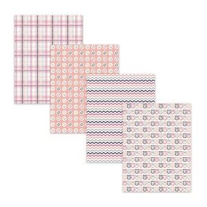 Printable Owl Digital Paper in Pink and Gray, Owl Decoupage Scrapbook ...