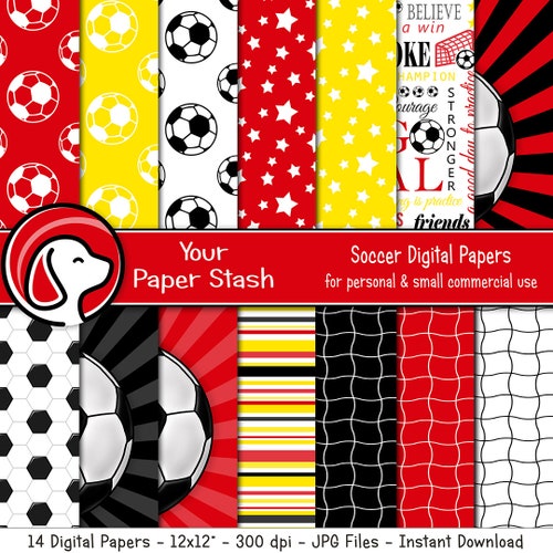 Soccer Ball Digital Paper Background Scrapbook Papers - Etsy