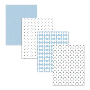 Baby Blue Digital Paper Pack With Teddy Bear & Plaid Patterns ...