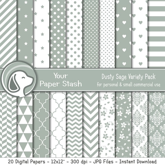 Green Digital Papers Polka Dot Digital Papers Digital Scrapbooking ...