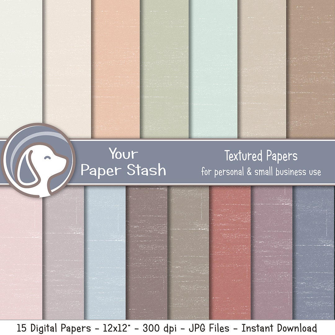 Neutral Digital Scrapbook Paper, Textured Solid Digital Background ...