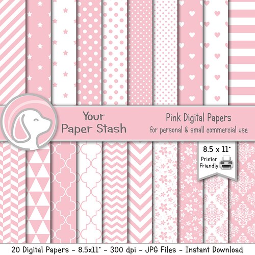 Pink Blush Digital Paper Pack for Valentine's Day Baby - Etsy