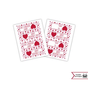 Valentine Printable Treat and Cookie Bag Toppers, Happy Valentine's Day ...