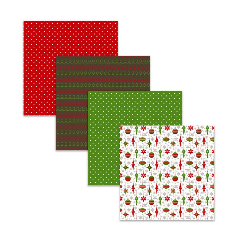 Traditional Christmas Digital Papers W/ Ornaments Garland - Etsy