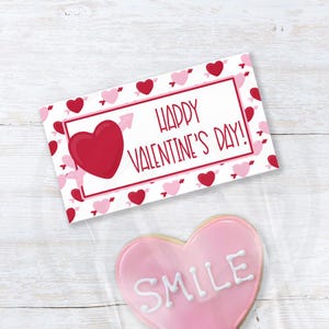Valentine Printable Treat and Cookie Bag Toppers, Happy Valentine's Day ...