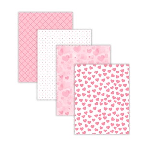 Valentine's Day Digital Paper Pack With Romantic Hearts Polka Dots ...