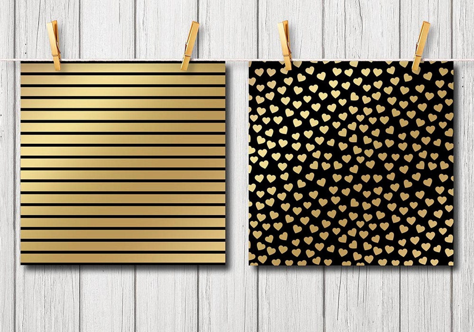 Black & Gold Digital Paper Pack for New Years Eve Scrapbook Pages ...