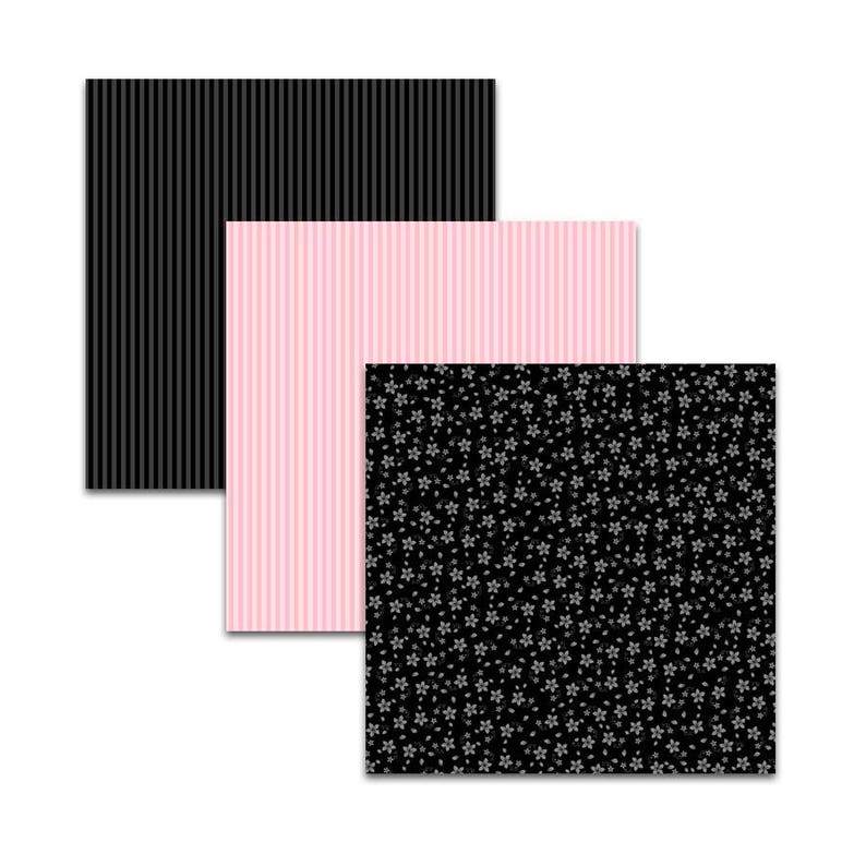 Pink & Black Valentine's Day Digital Papers Pink - Etsy