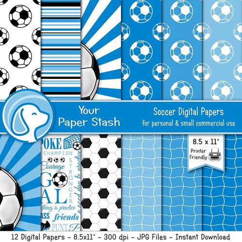 Soccer Digital Paper Soccer Backgrounds Soccer Scrapbook - Etsy