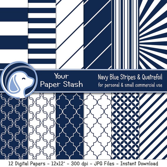 Navy Quatrefoil Pattern Mysore Collection: Neptune Quatrefoil Pattern