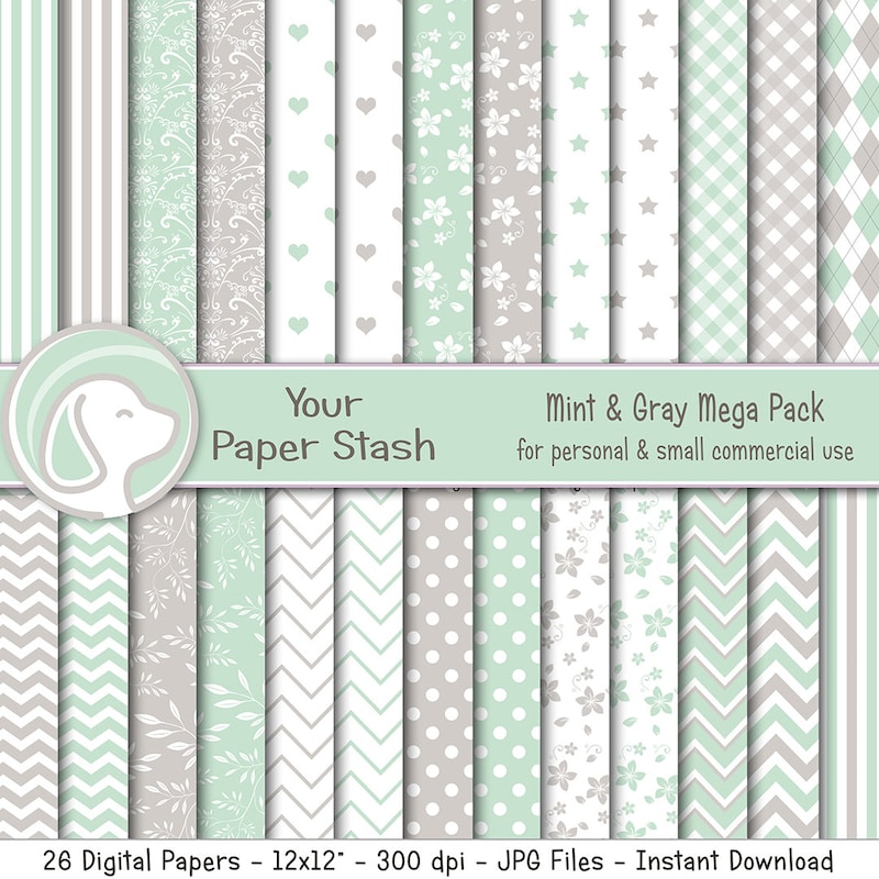 Grey and Mint Green - Etsy