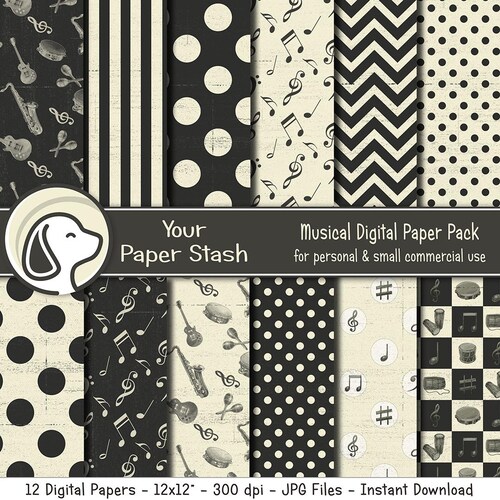 Music Themed Digital Papers for High Choirs Music Class and - Etsy