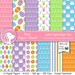Spring & Easter Pastel Digital Paper Pack With Easter Bunny and Spring ...