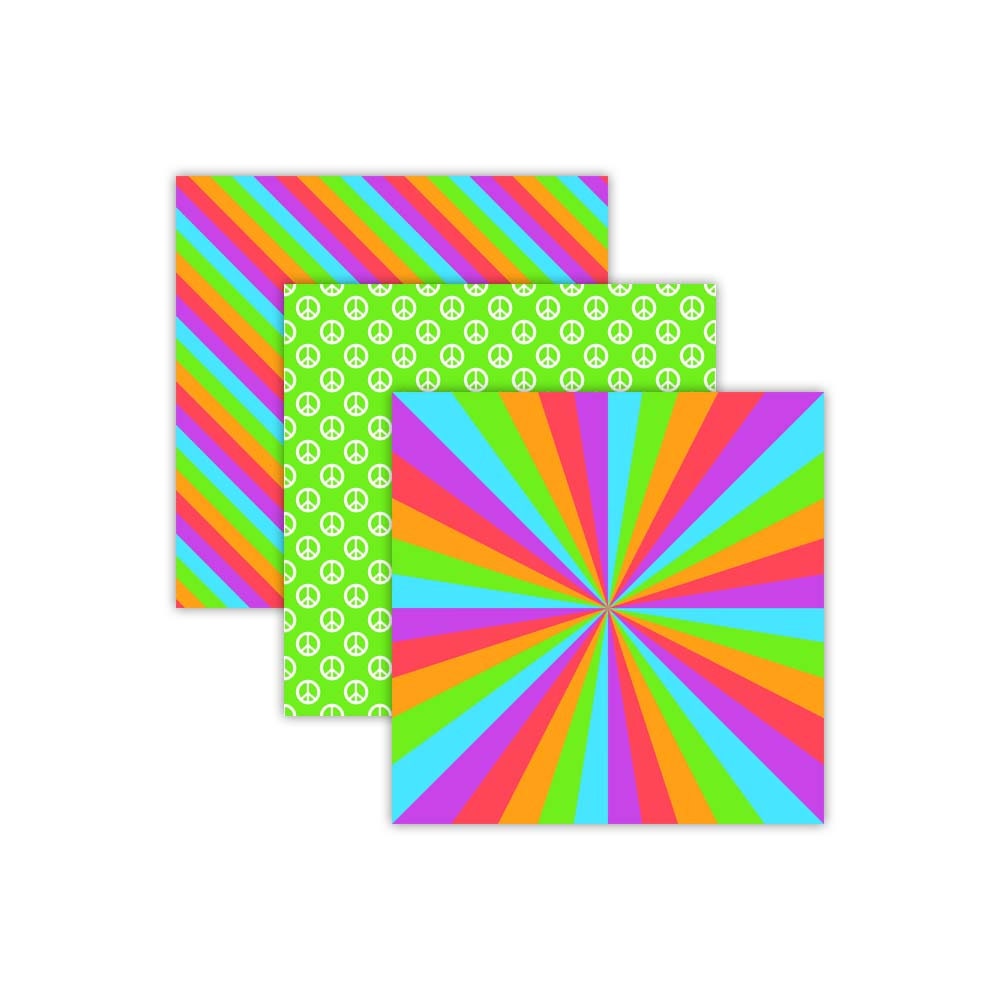 Groovy Flower Power 60s Themed Digital Scrapbook Papers and - Etsy