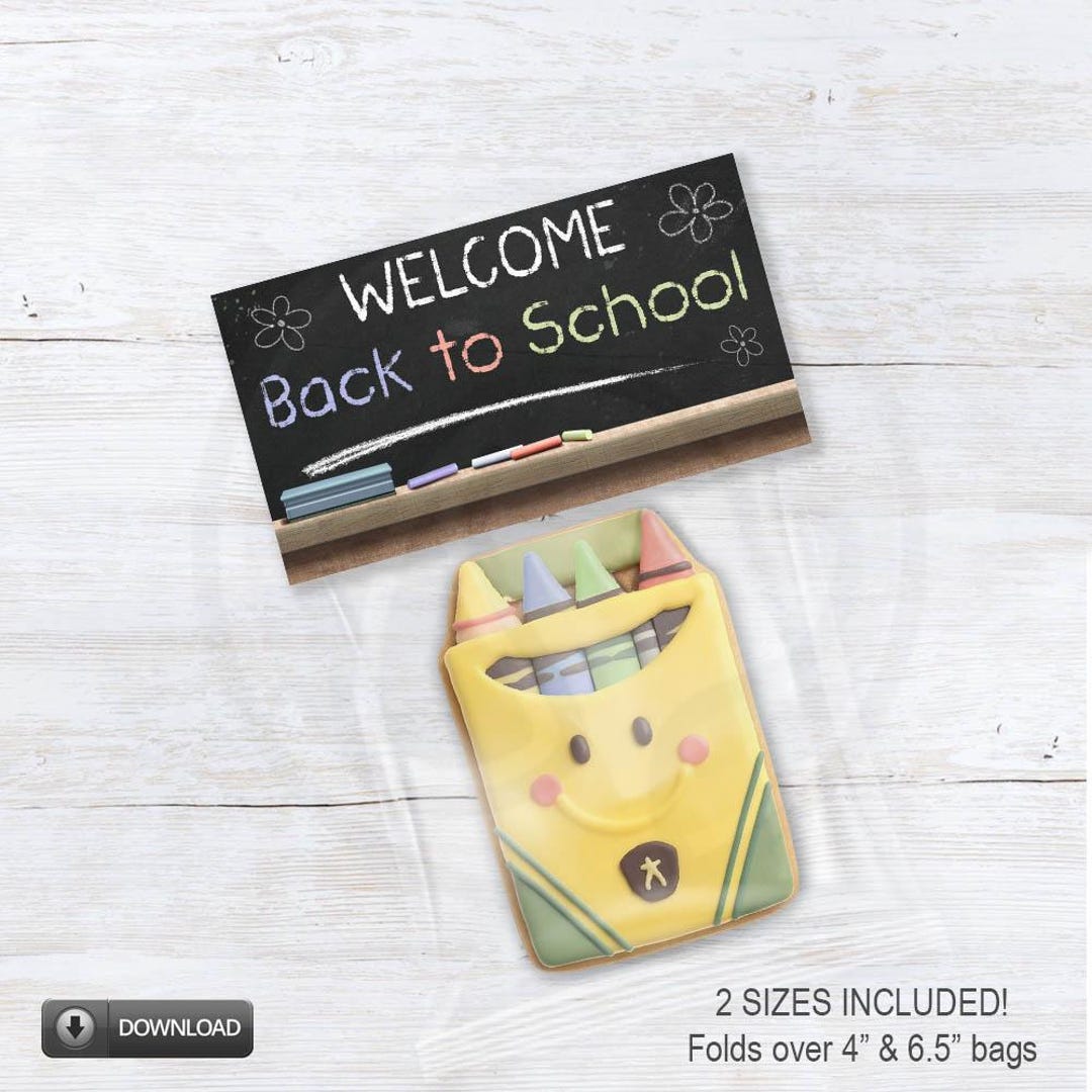 Welcome Back to School Treat Bag Toppers, Chalkboard Bag Toppers for ...