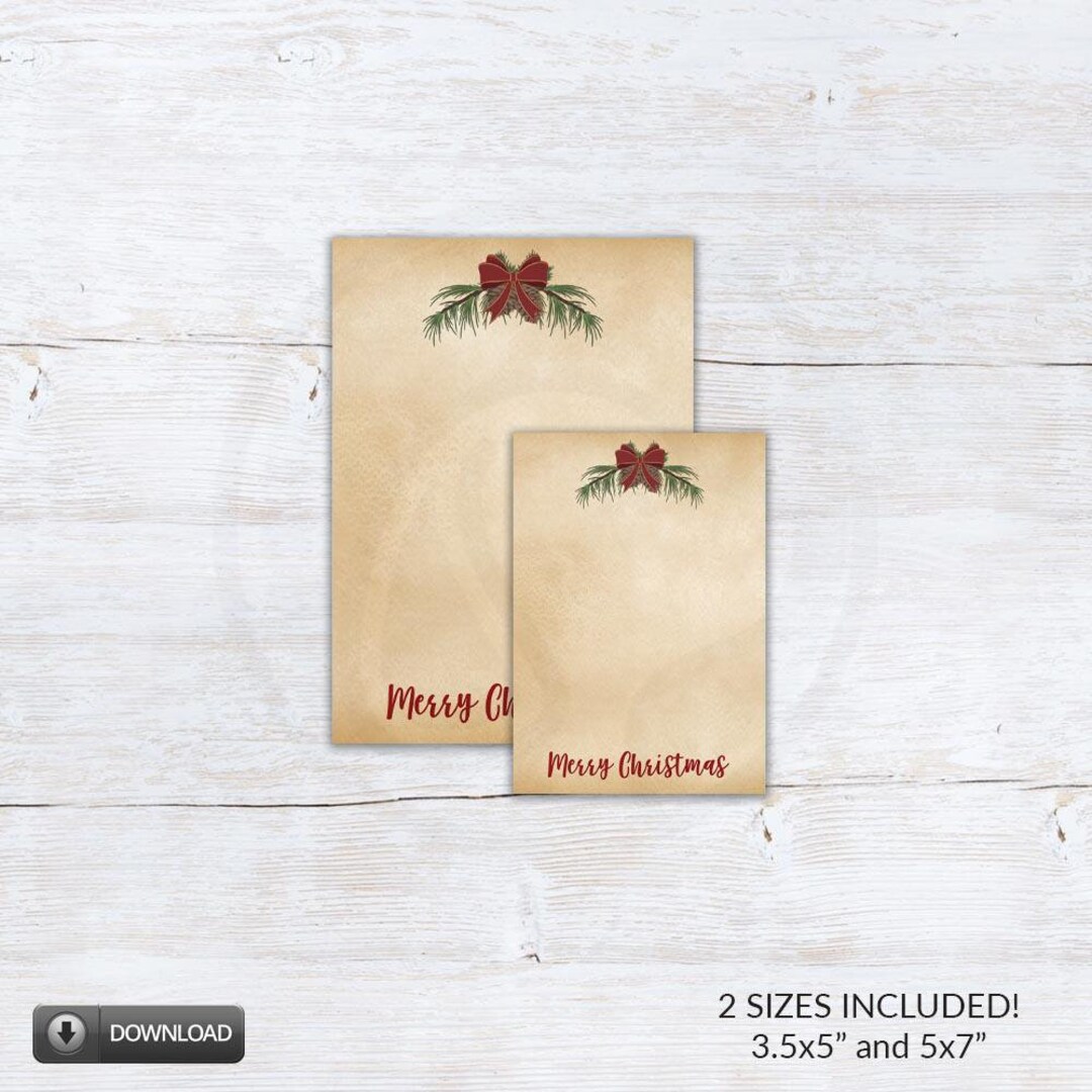Rustic Merry Christmas Mini and Large Cookie Cards, Holiday Cookie Card ...