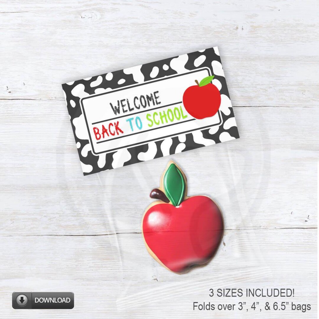 Printable Back to School Bag Topper, School Treat & Cookie Bag Topper ...
