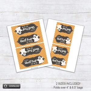 Halloween Ghost Poop Treat Bag Toppers, Halloween Candy Cookie Goody ...
