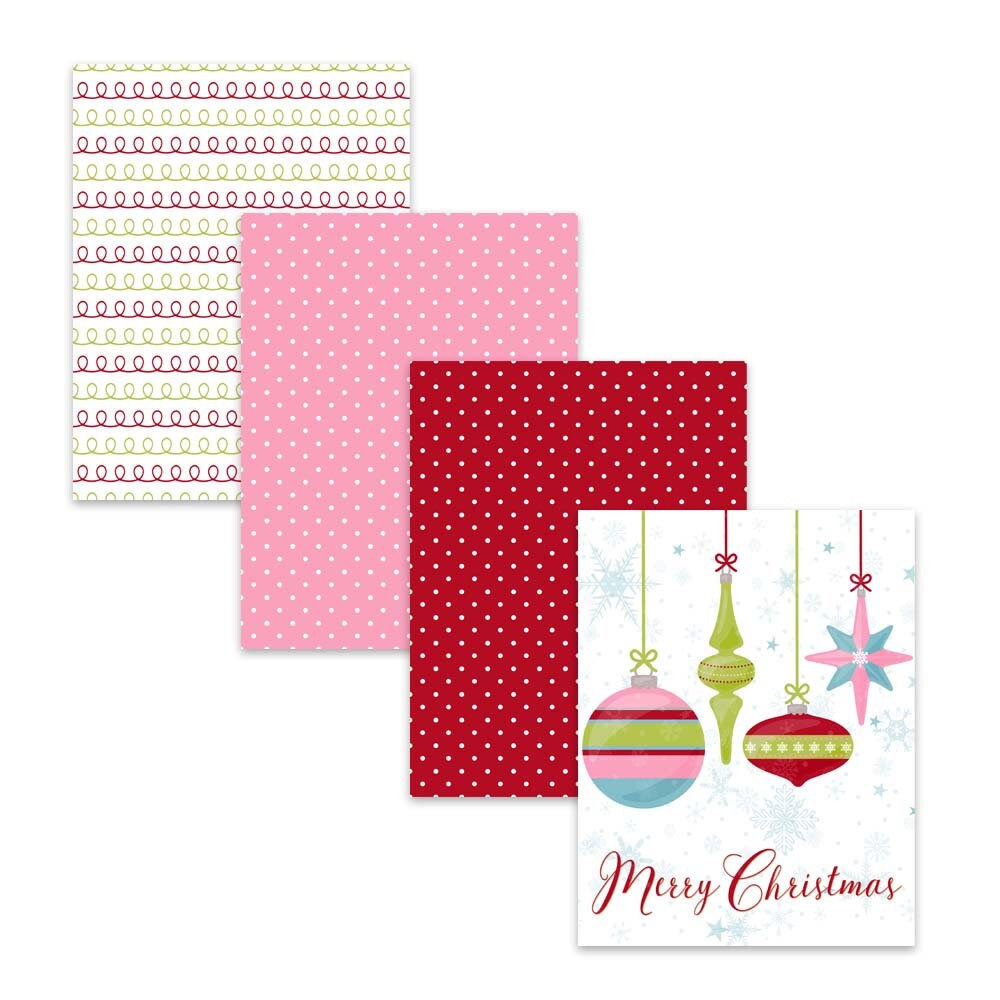 Printable Retro Christmas Digital Papers & Backgrounds, Pink and Blue ...