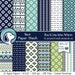 8.5x11 Blue and Lime Aztec Tribal Digital Scrapbook Papers and ...