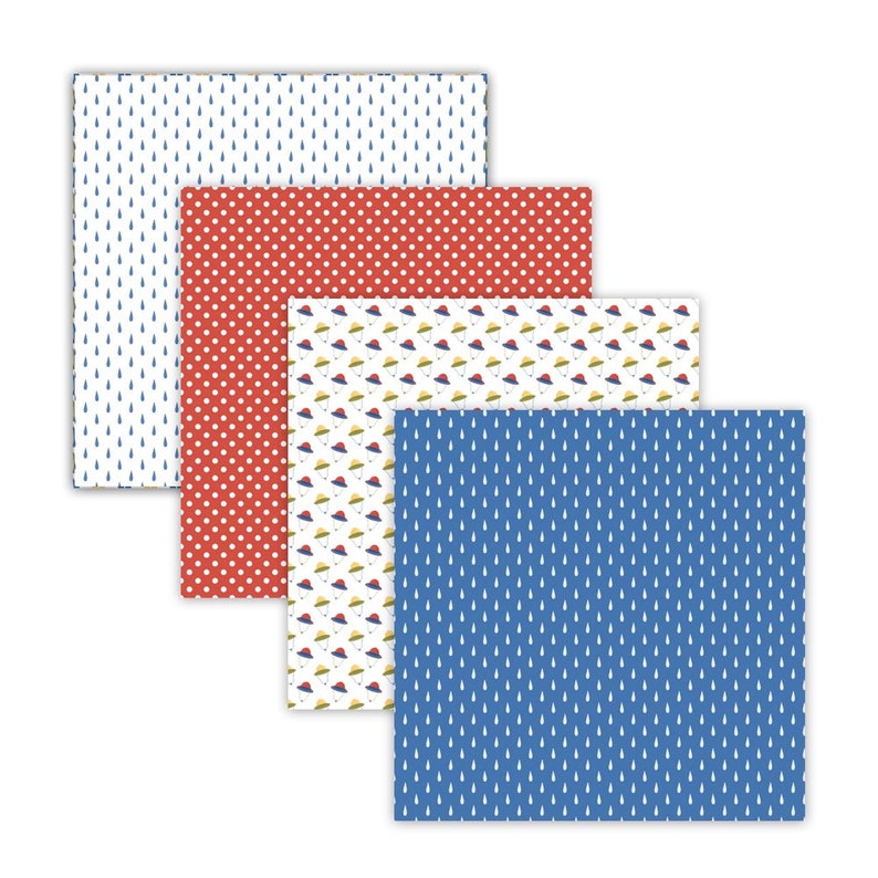 Spring Rain Digital Scrapbook Papers & Backgrounds With Rain Boots ...