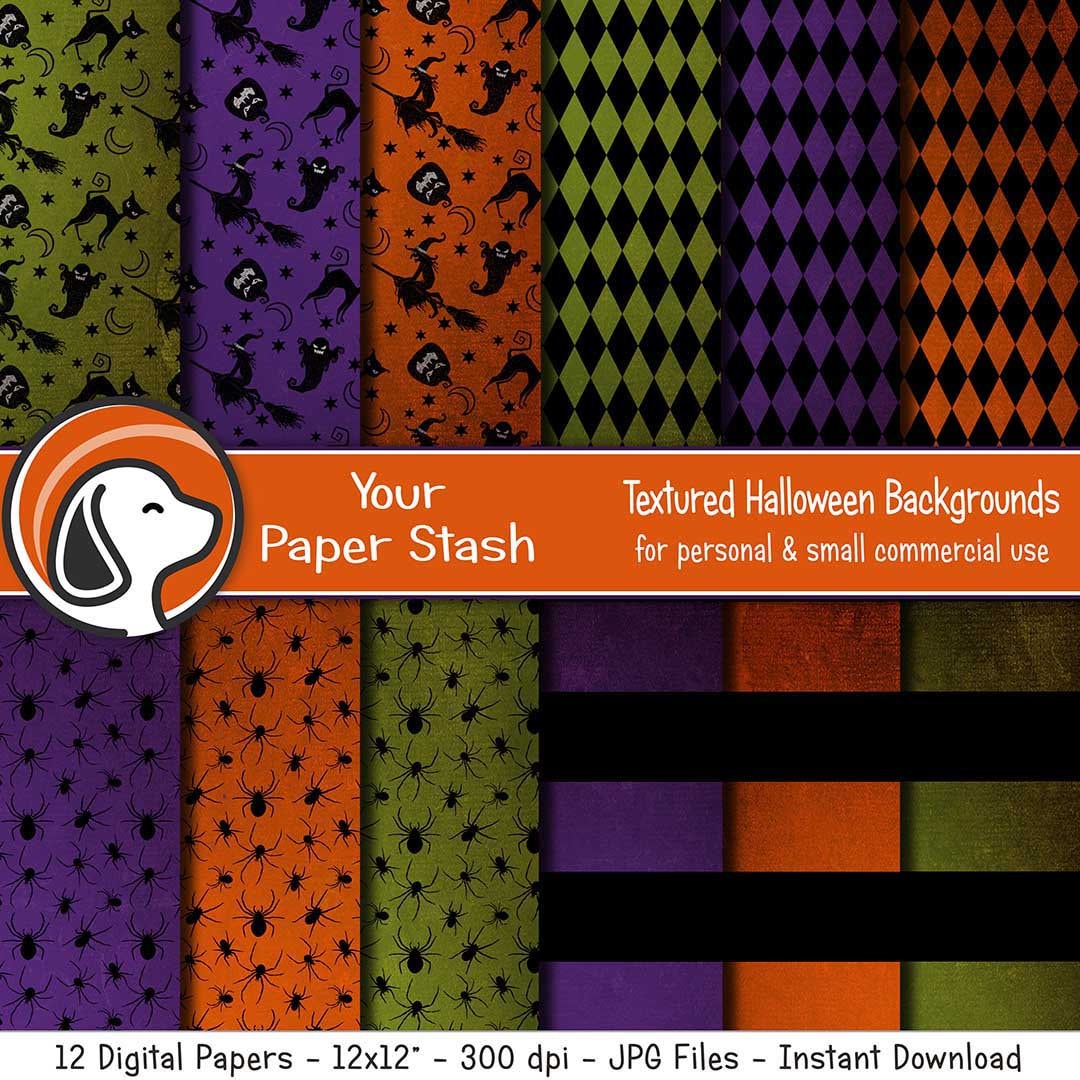 Spooky Halloween Digital Papers for Scrapbook Pages - Etsy