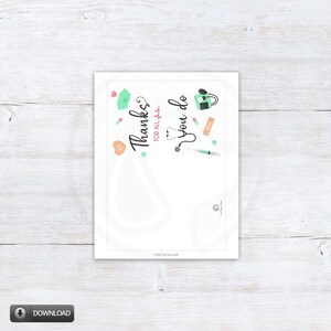 Printable Healthcare Thank You Card, Thanks for All You Do Digital Card ...