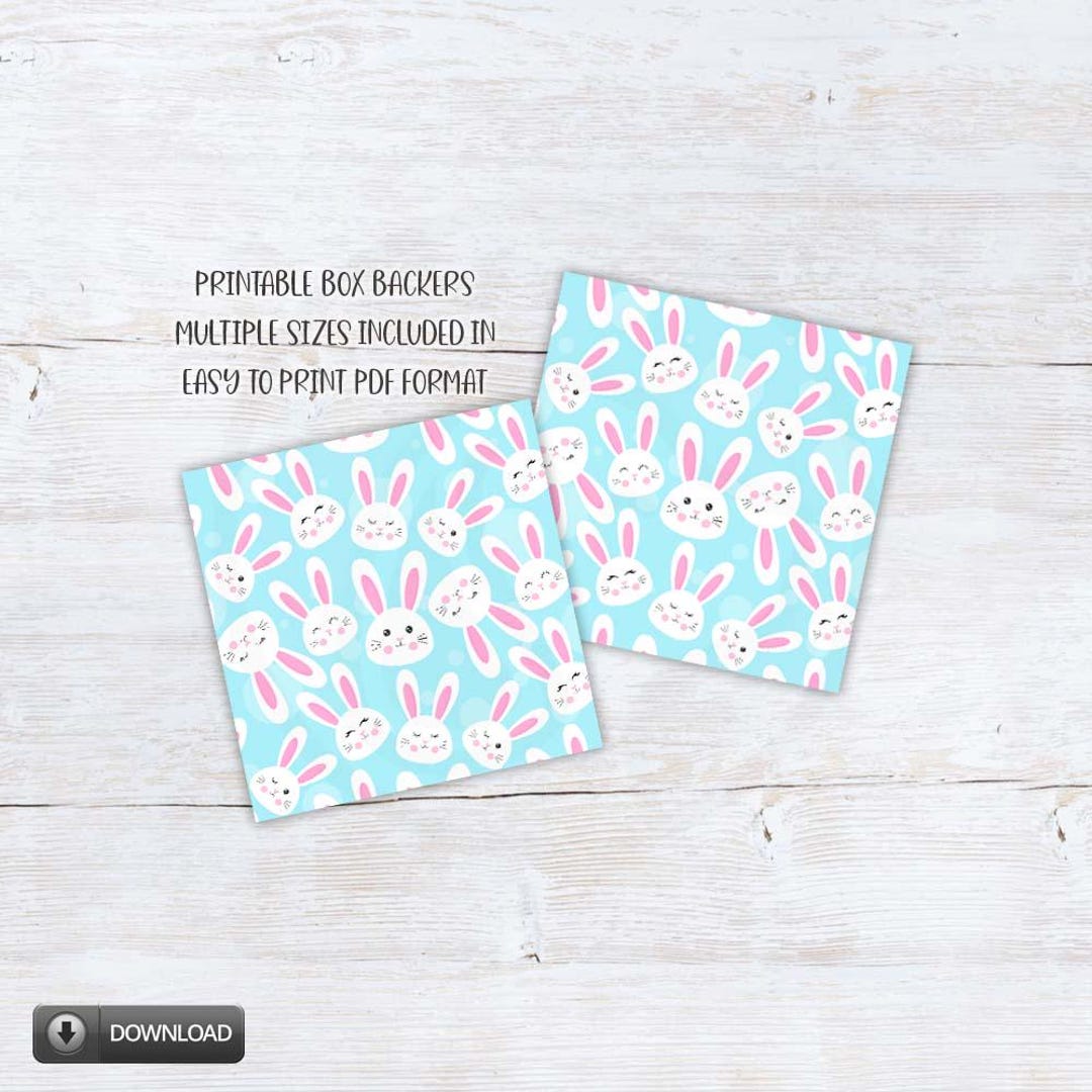 Cute Easter Bunny Printable Cookie Card Box Backers, Cookie Tags for ...