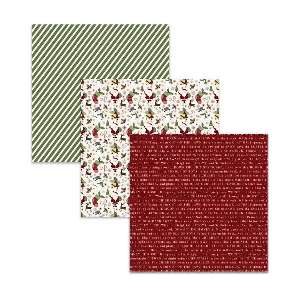 Christmas Digital Papers With Ornaments Gifts Santa & Other Traditional ...