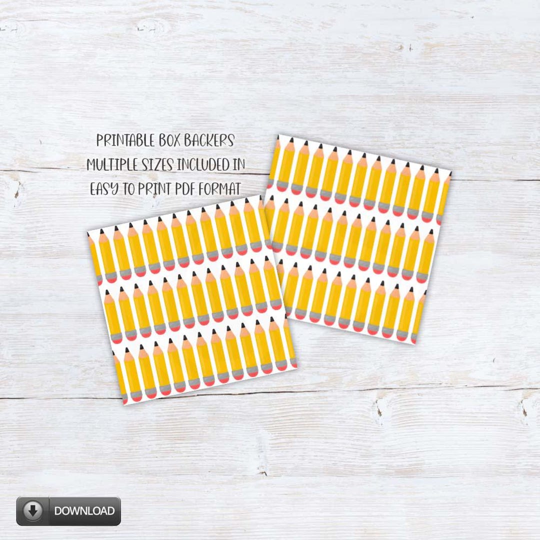 Printable Pencil Cookie Box Backers | School Treat Box Inserts ...