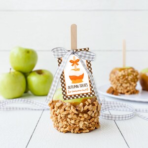 Caramel Apple Printable Gift Tags for Autumn Weddings, Thanksgiving ...