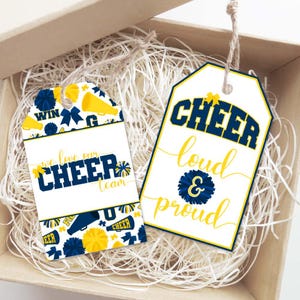 Printable Cheer Team Gift Tags, Cheerleader Printable Gift Tag, Cheer ...