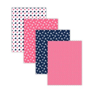 8.5x11" Nautical Theme Digital Scrapbook Papers, Pink & Blue Gender ...