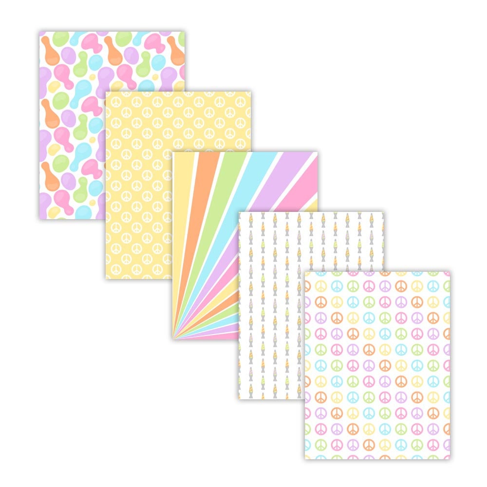 Printable Retro Groovy Digital Scrapbook Papers Hippie Lava - Etsy