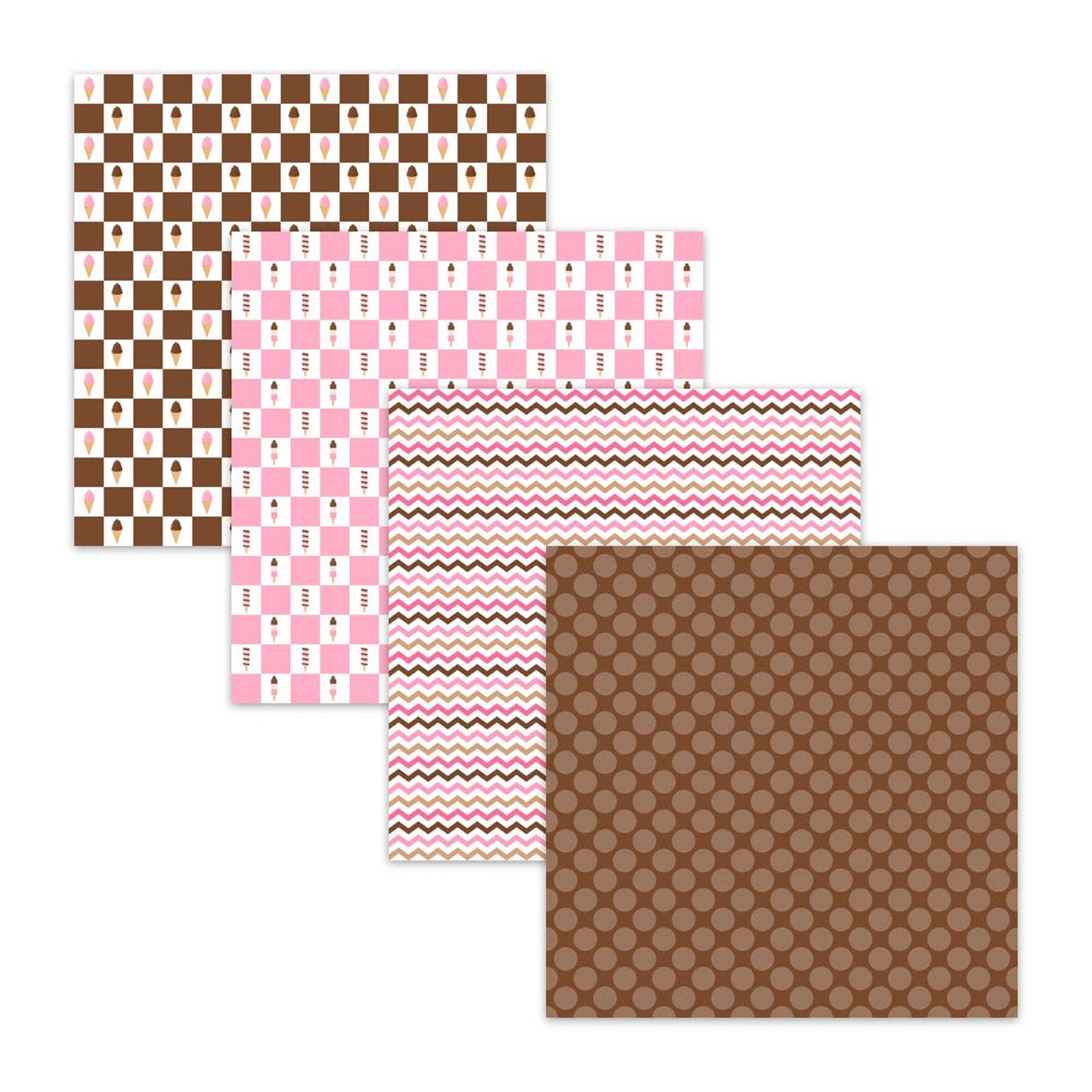 Ice Cream Shoppe Digital Scrapbook Paper Pack, Ice Cream Sprinkle ...