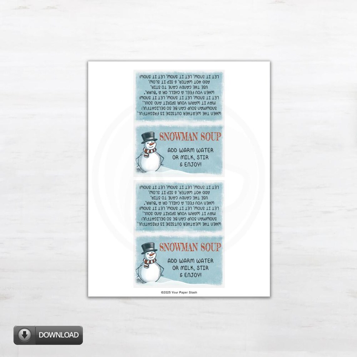 Snowman Soup Bag Toppers for Christmas & Winter Holiday Party Favors ...
