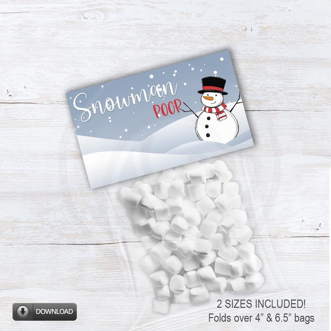 Printable Snowman Poop Treat Bag Toppers, Christmas Party Candy and ...