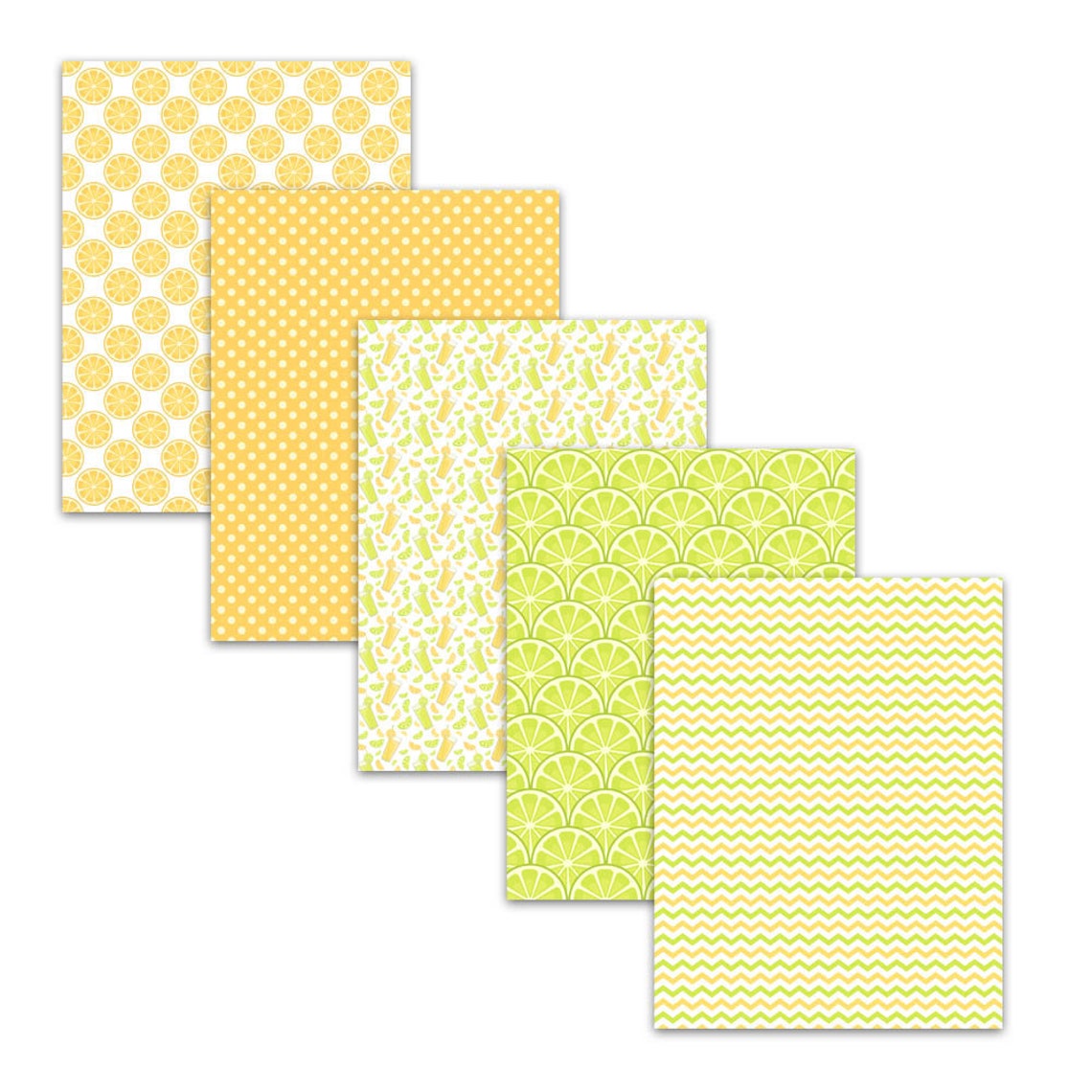 8.5x11 Lemon Lime Digital Paper Pack Summer - Etsy