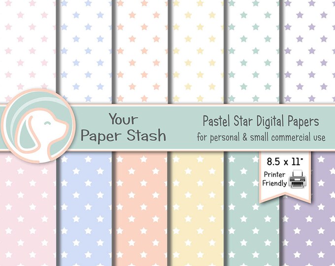 Pastel Colors Digital Background Papers, Light Pastel Colors ...