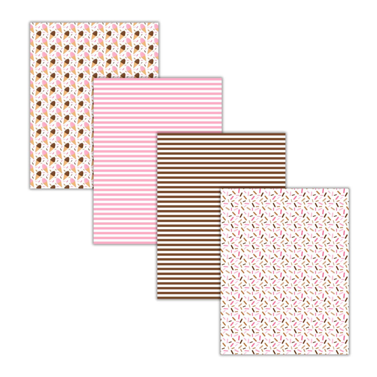 Printable Ice Cream Shoppe Digital Scrapbook Papers Sprinkle - Etsy