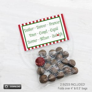 Reindeer Noses Bag Toppers for Christmas Party Favors, Holiday Treat ...