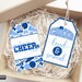 Blue Cheer Team Printable Gift Tags, Cheerleading Printable Tags, Cheer ...