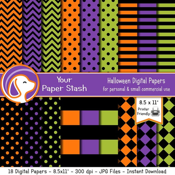 8.5x11 Halloween Digital Papers and Backgrounds - Etsy