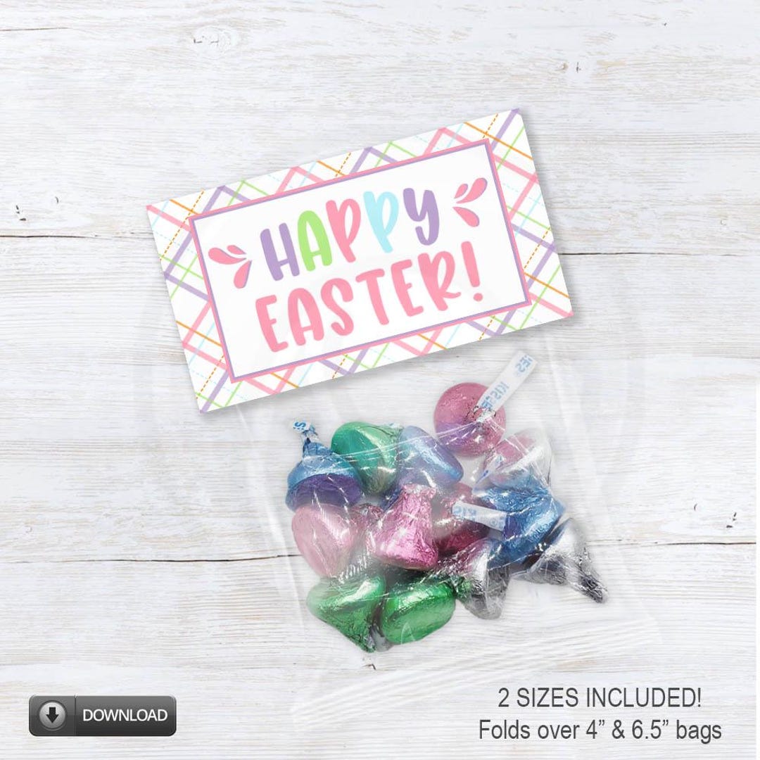 Happy Easter Candy Cookie Bag Toppers, Easter Candy Favor Bag Toppers ...