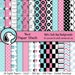 Retro 50s Sock Hop Digital Scrapbook Paper W/ Checkerboard Poodle ...